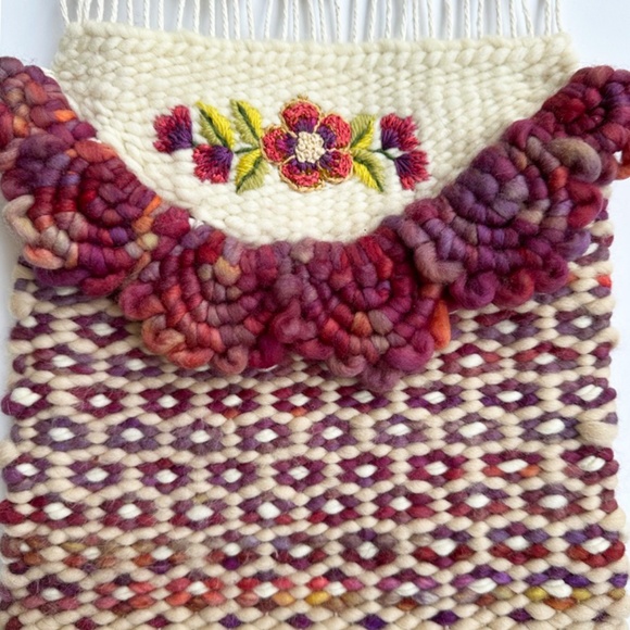 Allison Kizer Designs | Wall Decor | Hand Embroidered Burgundy Floral ...